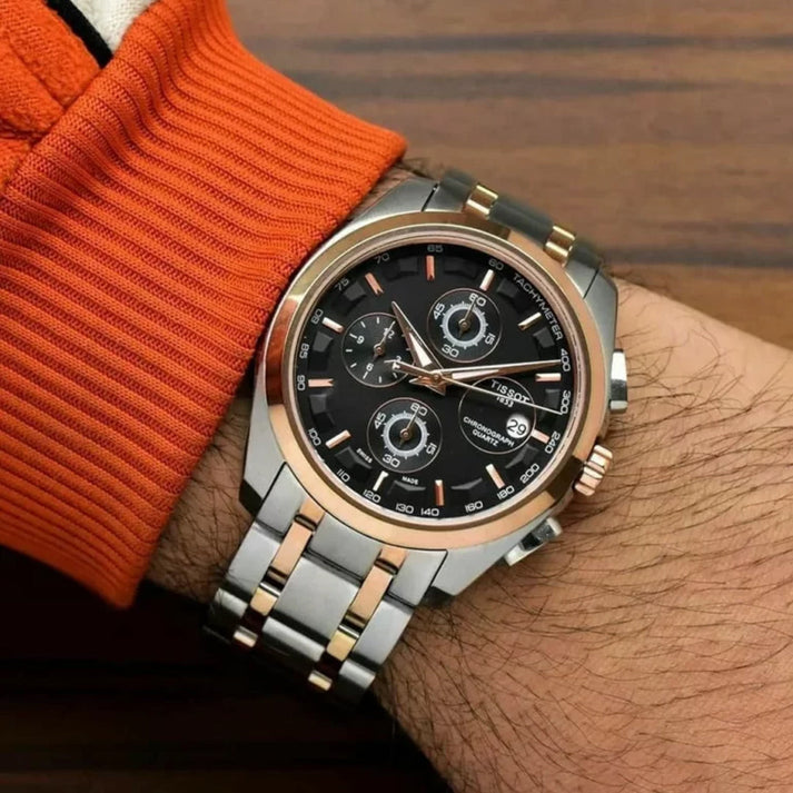 Tissot Couturer Dualtone Black Dial Metal Watch – watchcraft